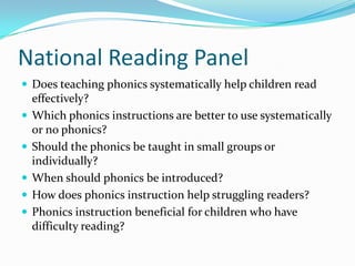 Phonics instruction | PPTX
