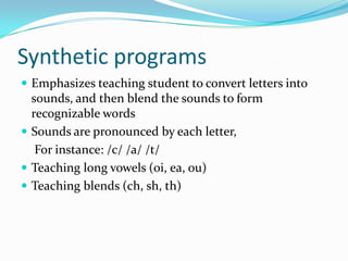 Phonics instruction | PPTX