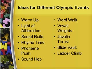 Phonics olympics acsi presentation | PPTX