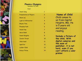 Phonics olympics acsi presentation | PPT