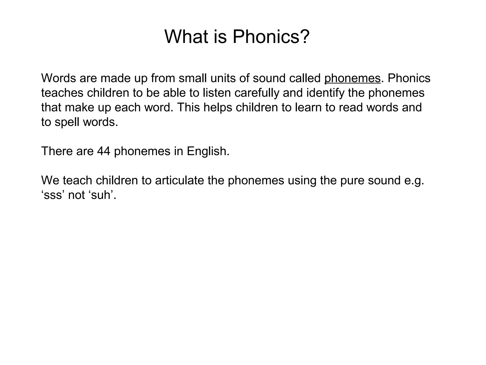 Teaching Children to Read using the Phonic Approach | PPT | Primary ...