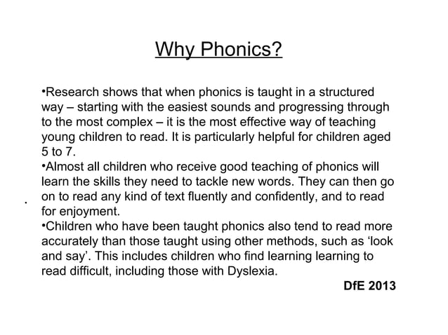 Teaching Children to Read using the Phonic Approach | PPT | Primary ...