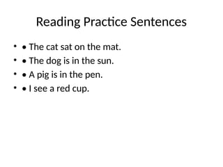 Phonics Reading Practice for Beginner Readers | PPTX
