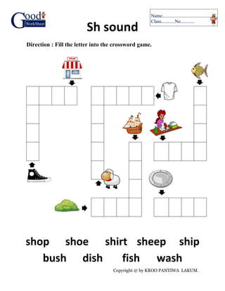 Phonics sh sound4 | PDF | Games and Puzzles | Hobbies & Interests