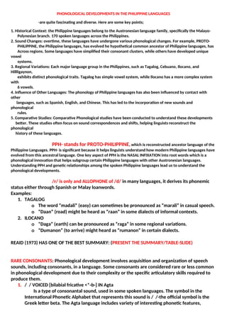 PHONOLOGICAL DEVELOPMENTS IN THE PHILIPPINE LANGUAGES.docx