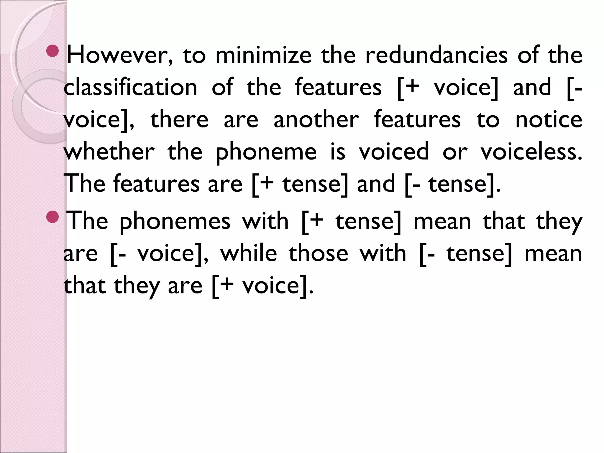 Phonological features of Consonant System | PPT