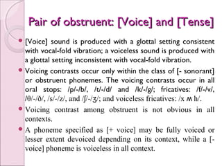 Phonological features of Consonant System | PPT