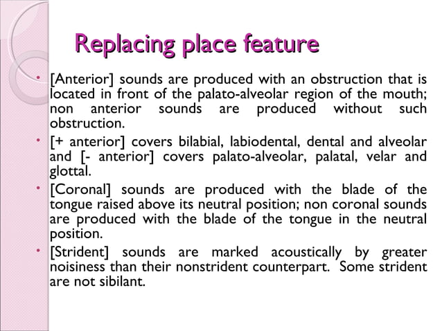 Phonological features of Consonant System | PPT