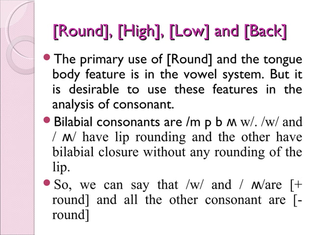 Phonological features of Consonant System | PPT
