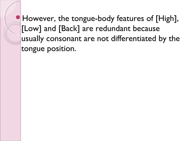 Phonological features of Consonant System | PPT