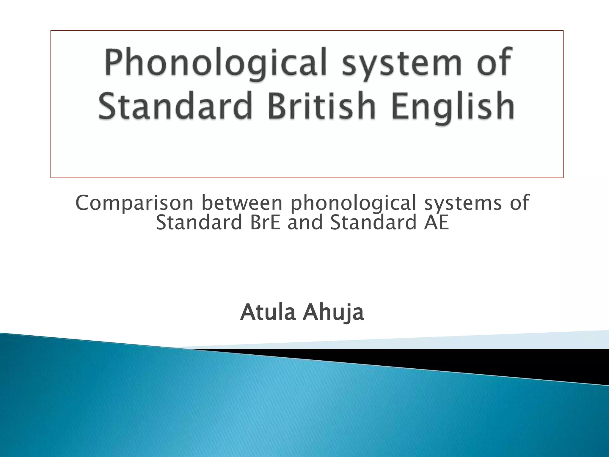 Phonological System of Standard British English | PPTX
