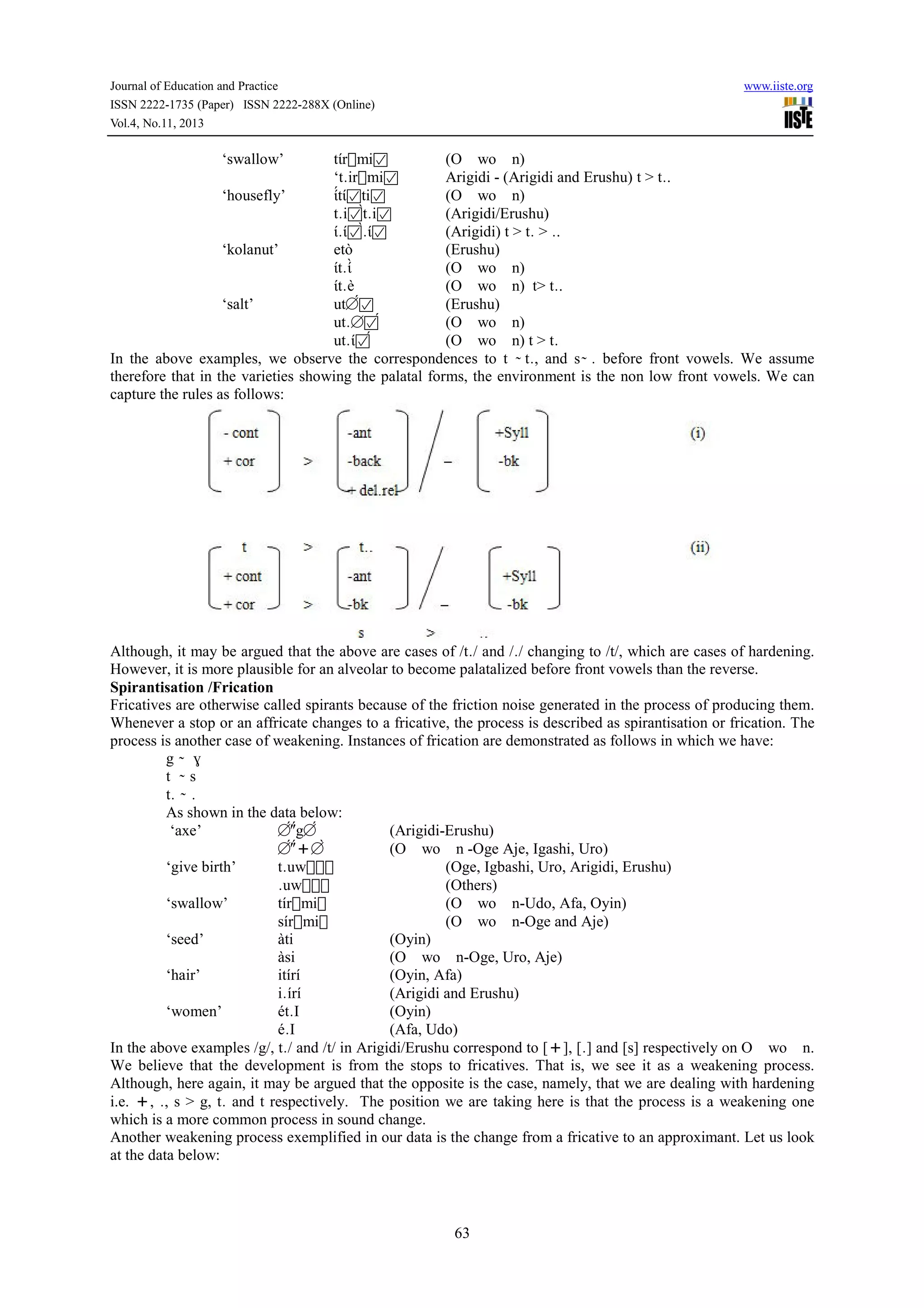 Phonological variation in akokoid | PDF