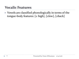 Phonology phonological features of english vowels | PDF