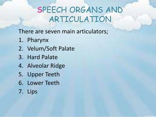 Phonology.speech organs and articulation | PPTX