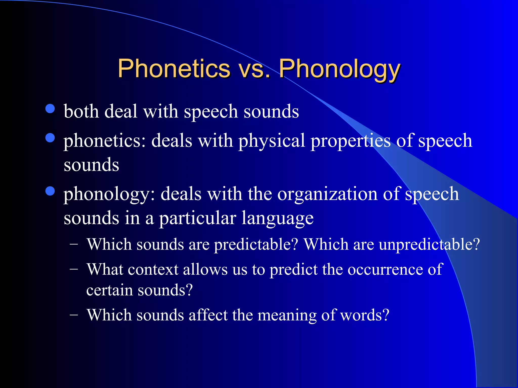 Intro to Phonology | PPT