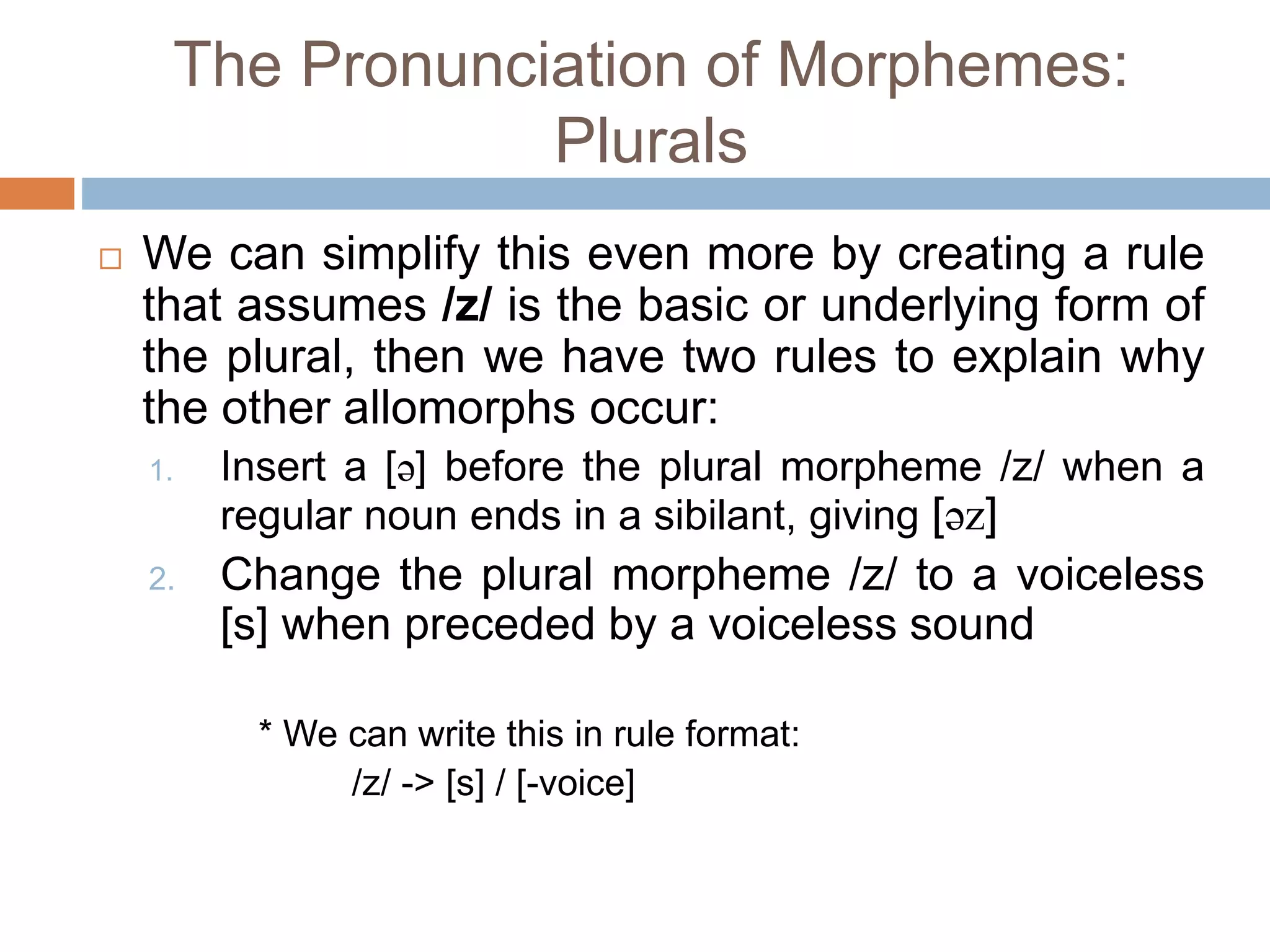 Phonology and pronunciation of morphemes ms. ladjagais | PPTX