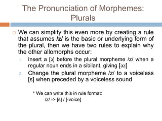 Phonology and pronunciation of morphemes ms. ladjagais | PPTX