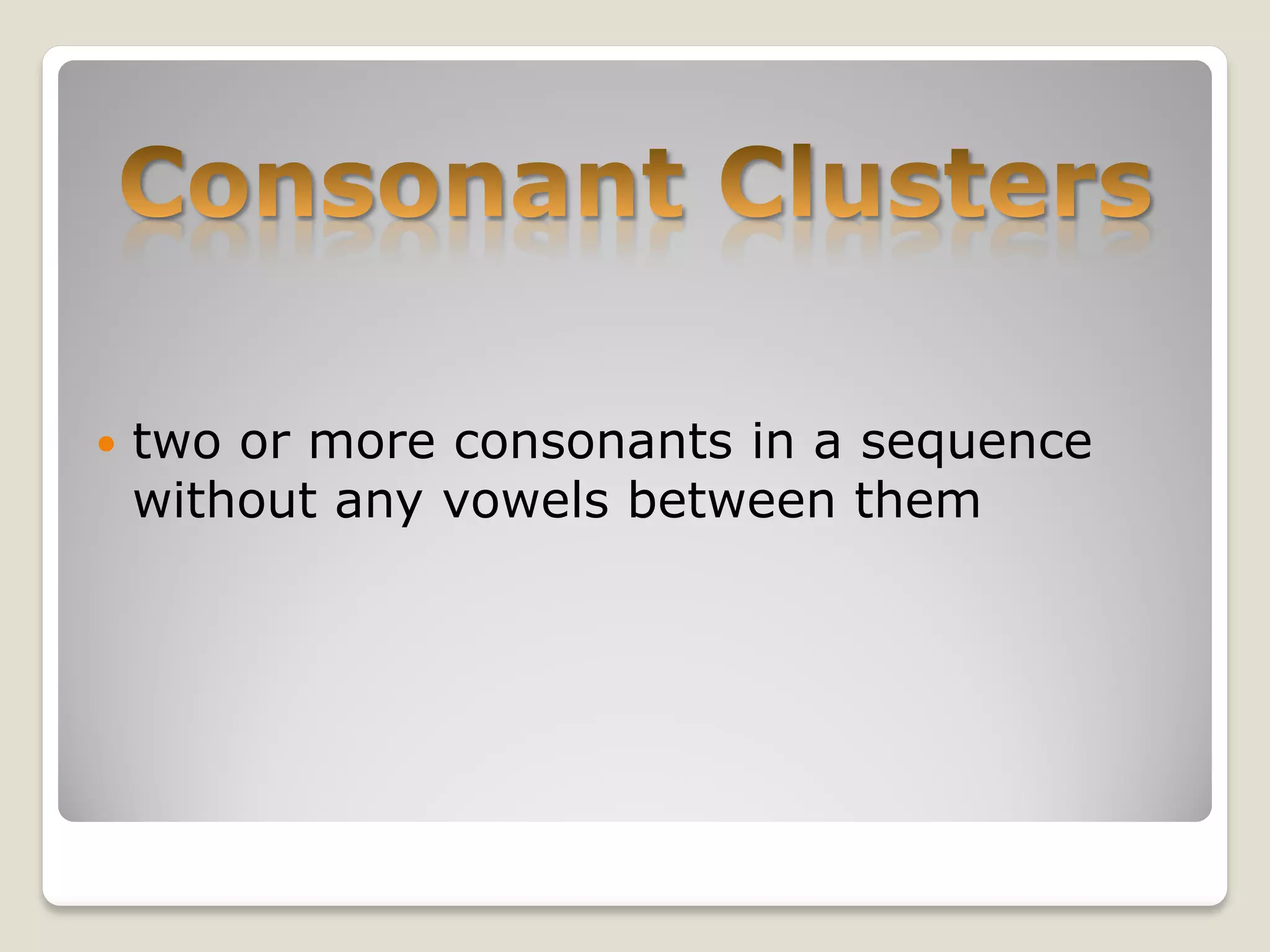 Consonant Clusters, Assimilation, and Metathesis | PDF