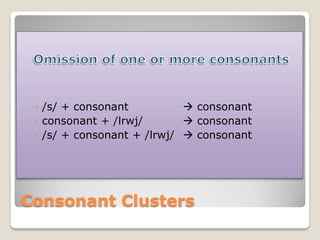 Consonant Clusters, Assimilation, and Metathesis | PDF