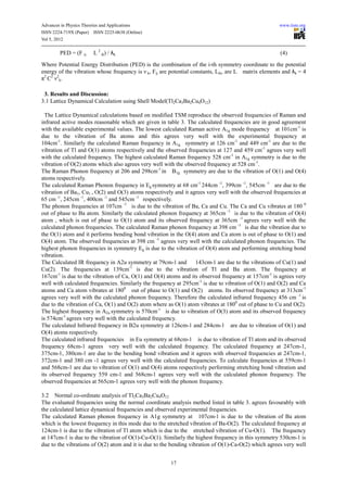 Phonon frequency spectrum through lattice dynamics and normal ...