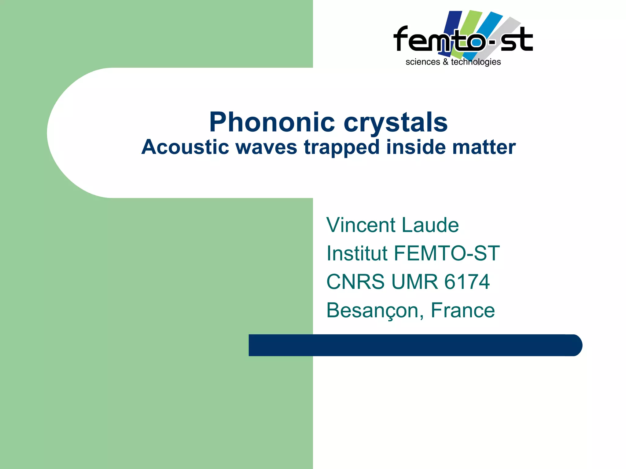 An overview of phononic crystals | PPT