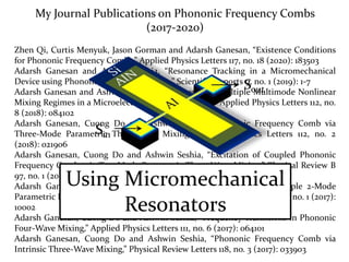 Phononic frequency combs using MEMS resonators | PPTX
