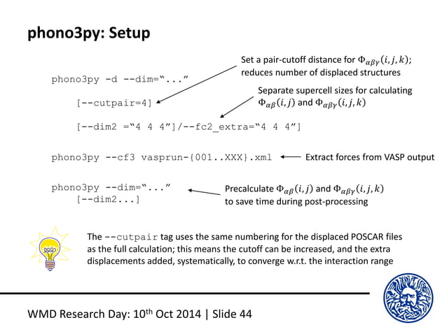 Phonons & Phonopy: Pro Tips (2014) | PPT
