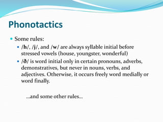 Phonotactics and syllables | PPT