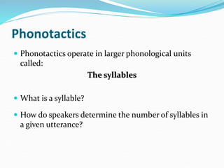 Phonotactics and syllables | PPT