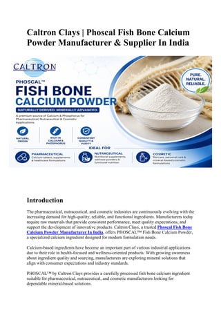Phoscal Fish Bone Calcium Powder Manufacturer & Supplier In India ...
