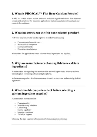 Phoscal Fish Bone Calcium Powder Manufacturer & Supplier In India ...