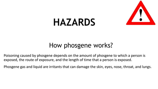 PHOSGENE PRESENTATION (1).pptx | Lung and Respiratory Health | Diseases ...