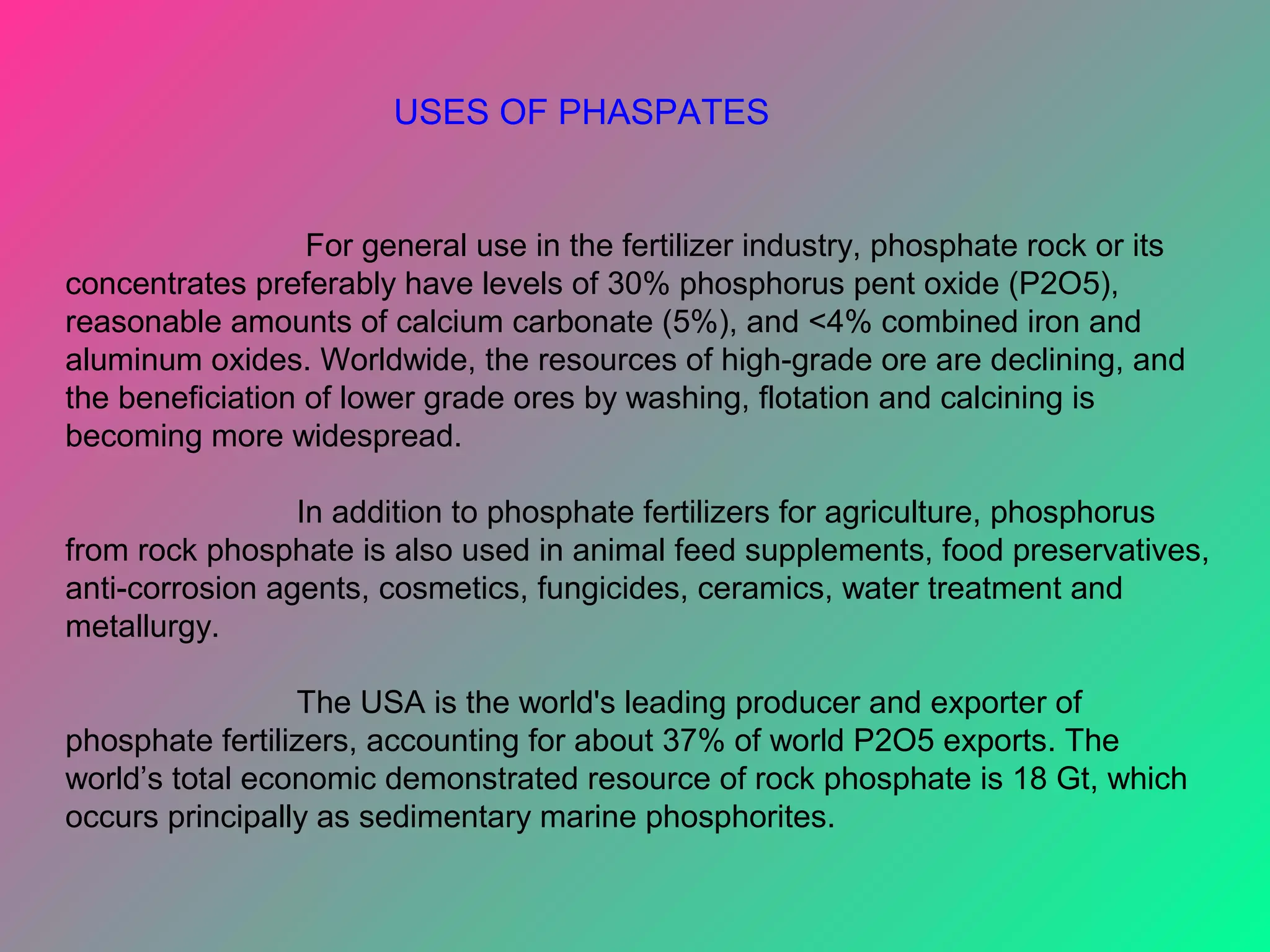 CHEMICAL SEDIMENTATION – PHOSPHATE DEPOSITS | PPT