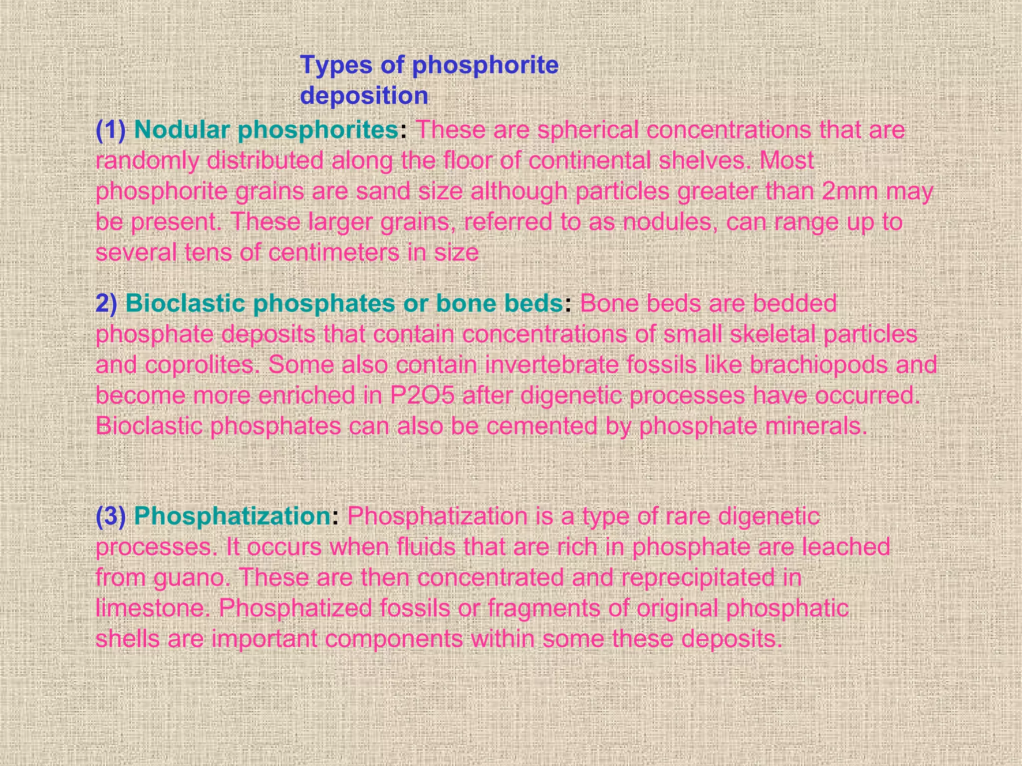 CHEMICAL SEDIMENTATION – PHOSPHATE DEPOSITS | PPT