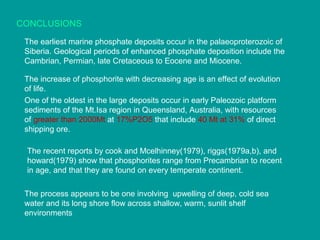 CHEMICAL SEDIMENTATION – PHOSPHATE DEPOSITS | PPT