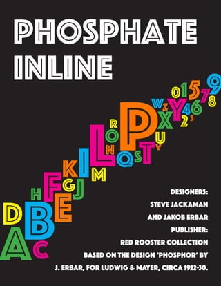 Phosphate Inline Typeface Poster- InDesign | PDF