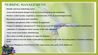 PHOSPHATE – ELECTROLYTE IMBALANCE (HYPOPHOSPHATEMIA & HYPERPHOSPHATEMIA ...