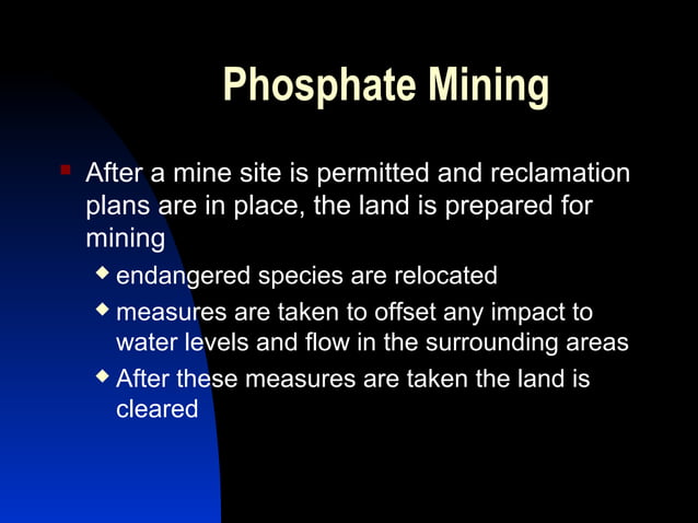 Phosphate mining | PPT | Chemistry | Science