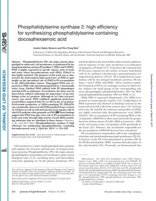 Phosphatidylserine synthase and dha | PDF