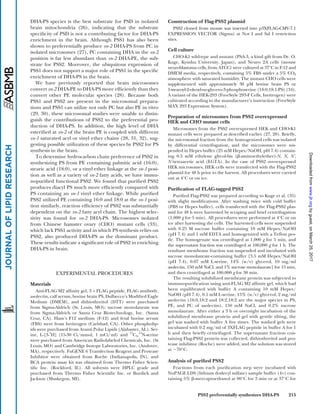 Phosphatidylserine synthase and dha | PDF