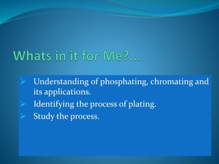 Phosphating and chromating | PPTX