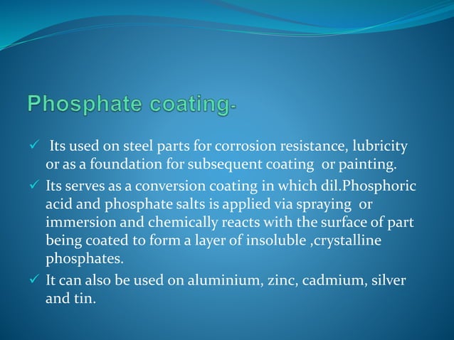 Phosphating and chromating | PPTX
