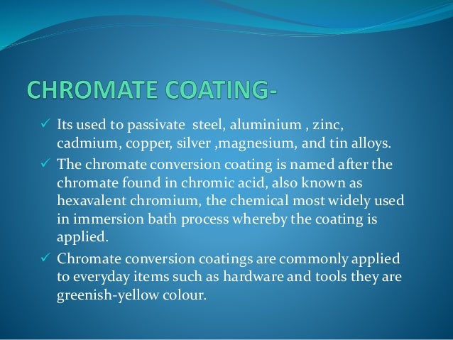 Phosphating and chromating
