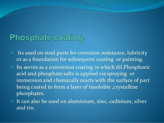 Phosphating and chromating
