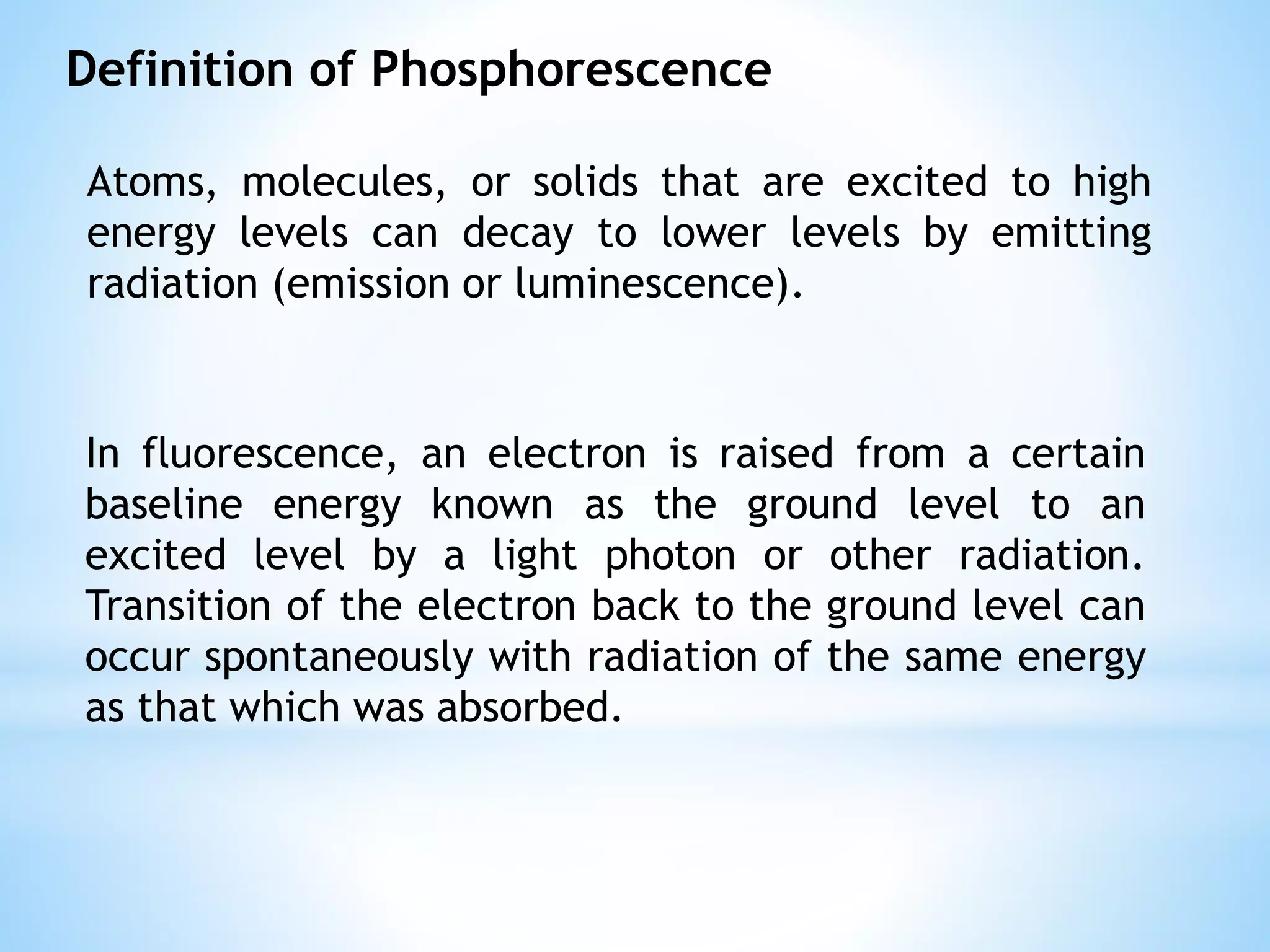 Phosphorescence, In the present of quencher | PDF