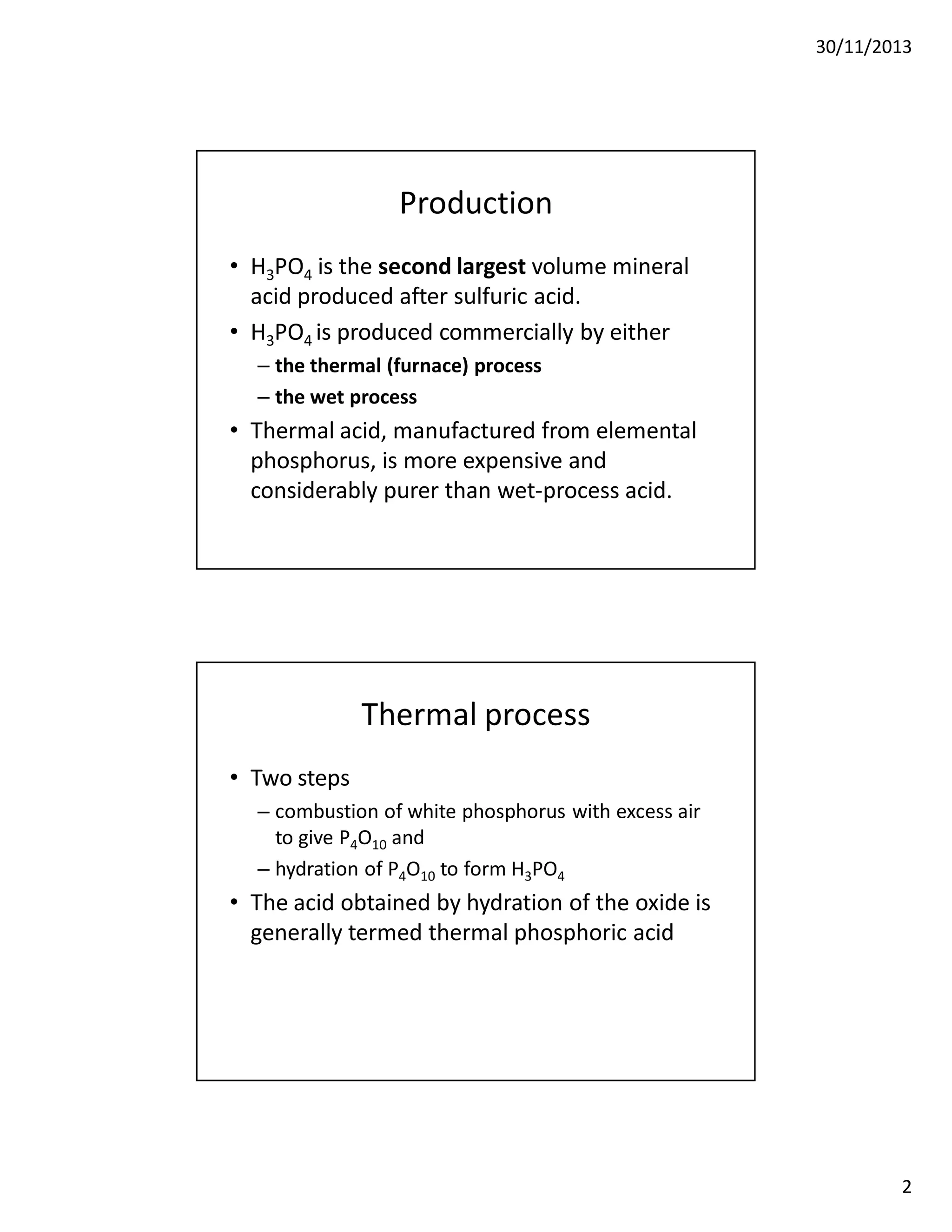 Phosphoric acid Industries | PDF