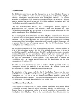 Phosphoric acid process comparison, paper | PDF