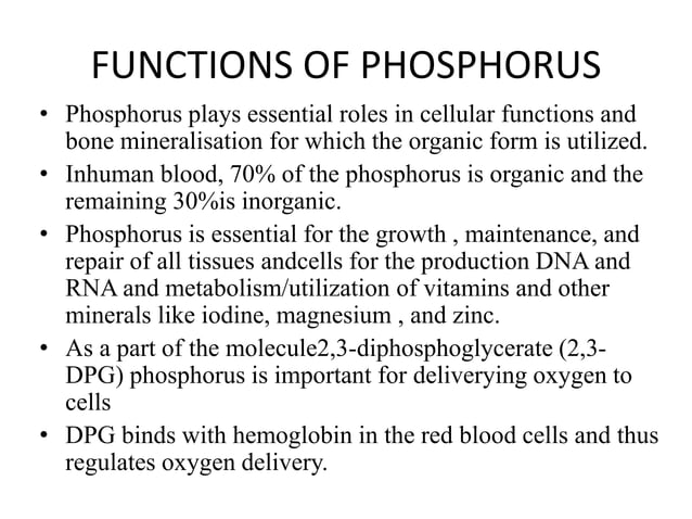 PHOSPHORUS and its uses in human body with its properties | PPTX ...