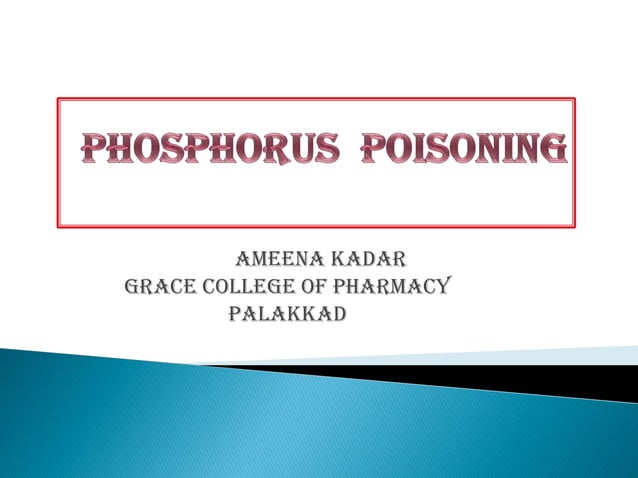 Phosphorus poisoning | PDF | Chemistry | Science