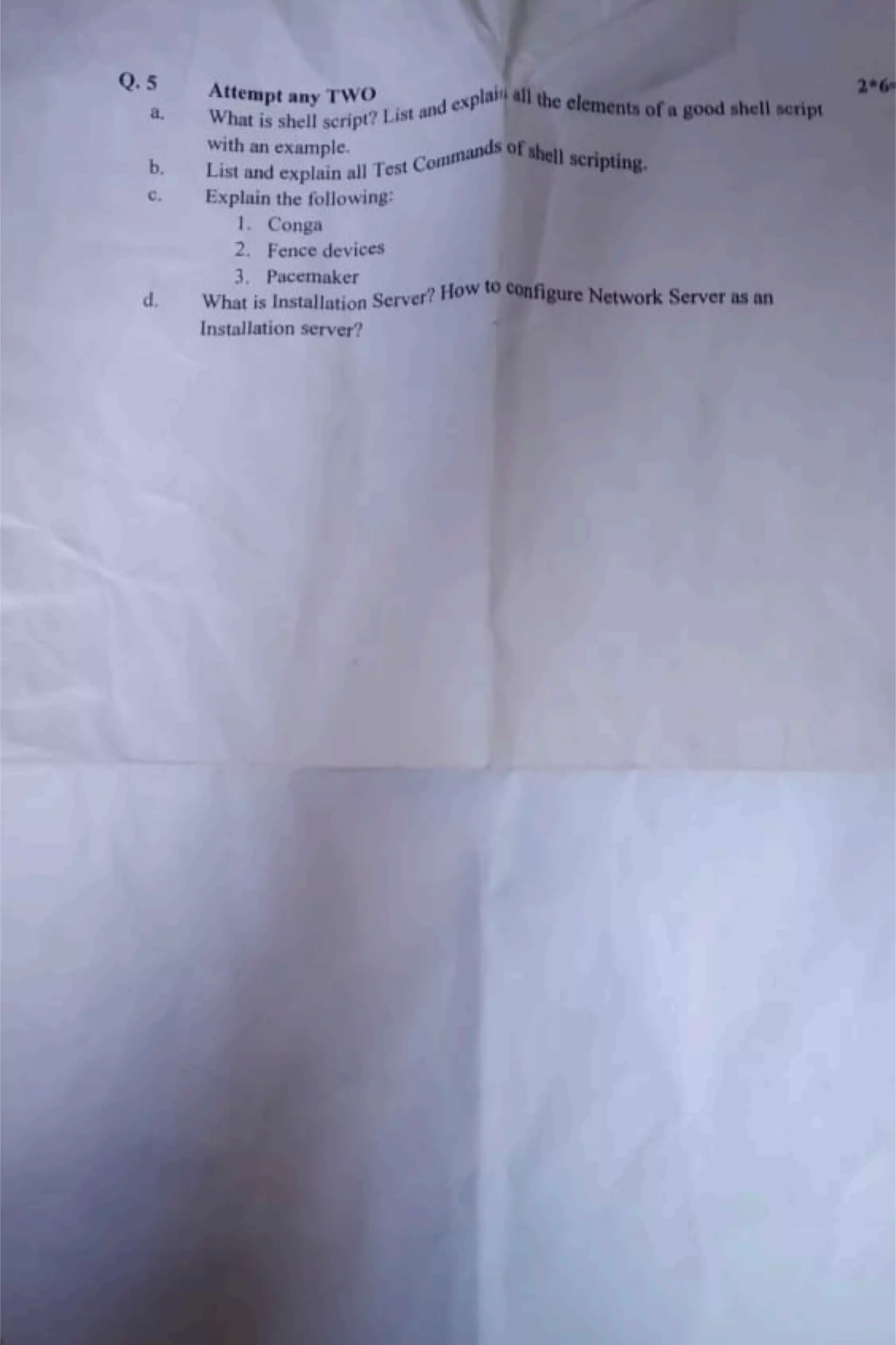 Linux 2022 Exam Question paper | PDF